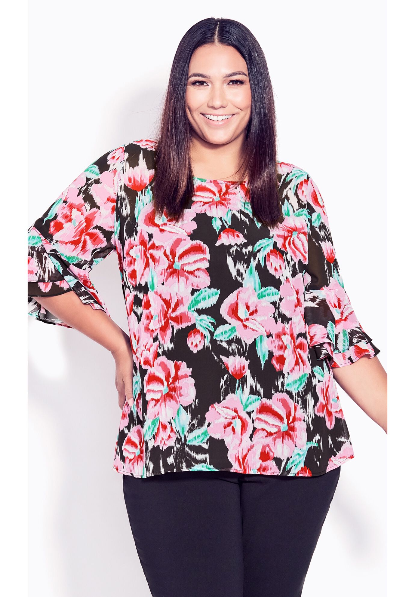 Alex Double Flutter Top | Fullbeauty Outlet