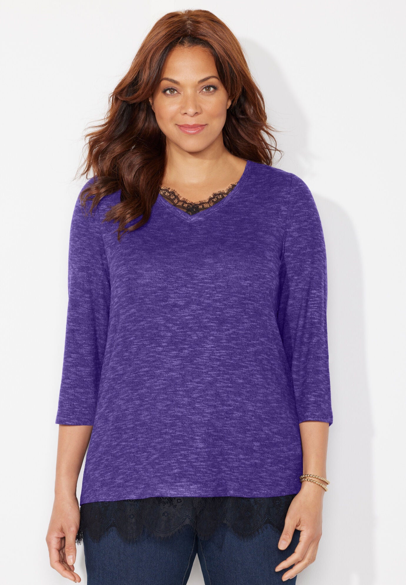 Impossibly Soft Duet V-Neck Top | Fullbeauty Outlet