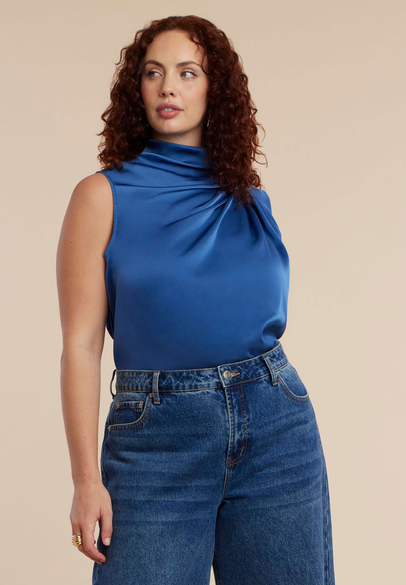Asym Draped Top | Fullbeauty Outlet