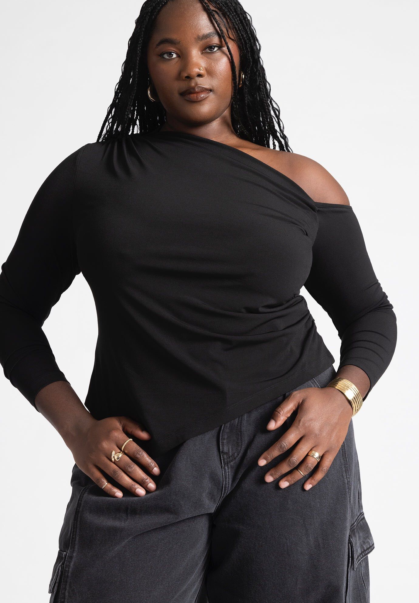 Asymmetric Off The Shoulder Top | Fullbeauty Outlet