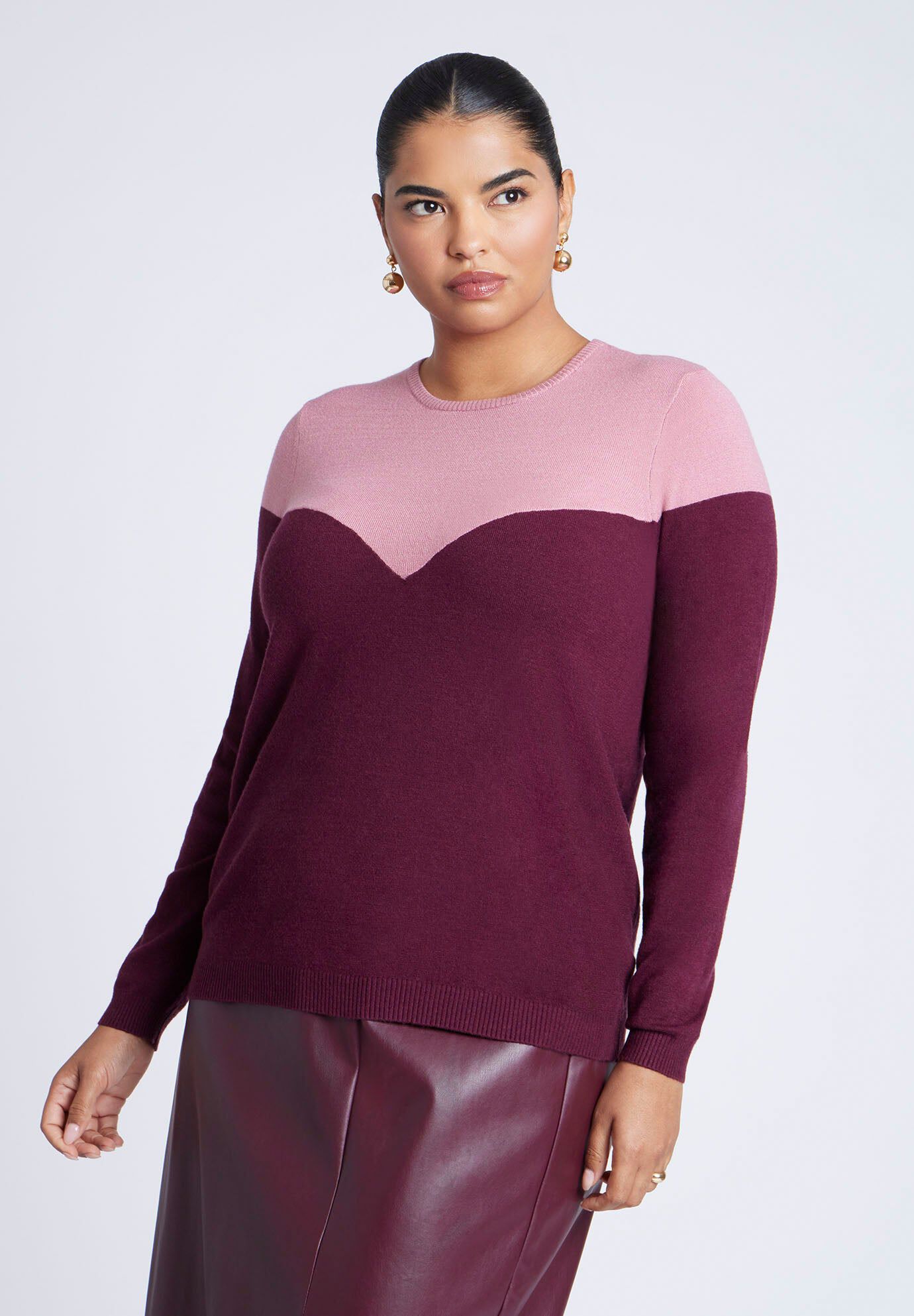 Sweetheart Colorblock Sweater | Fullbeauty Outlet