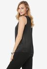 Sleeveless Satin Shell | Fullbeauty Outlet