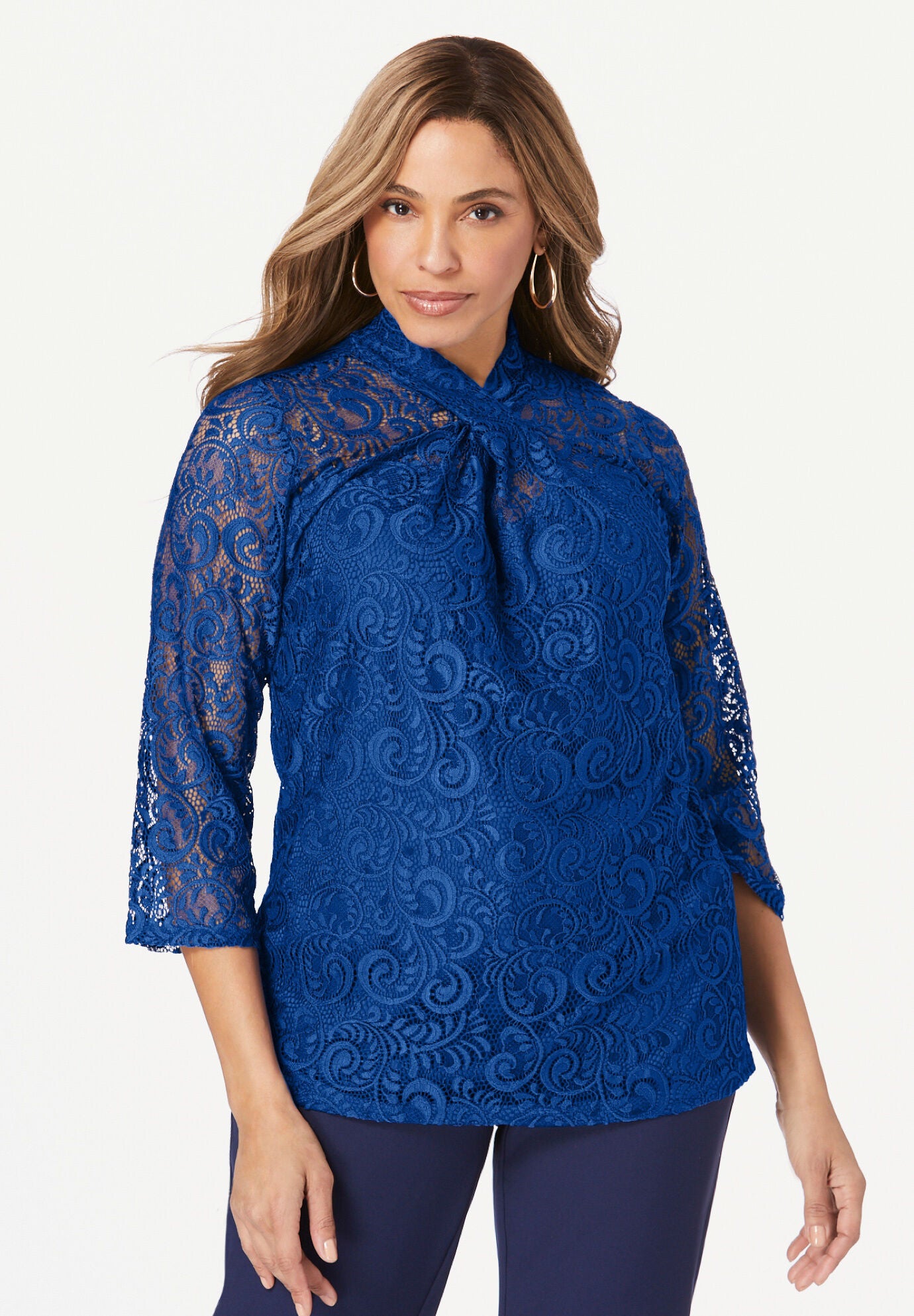 Lace Twist Top | Fullbeauty Outlet