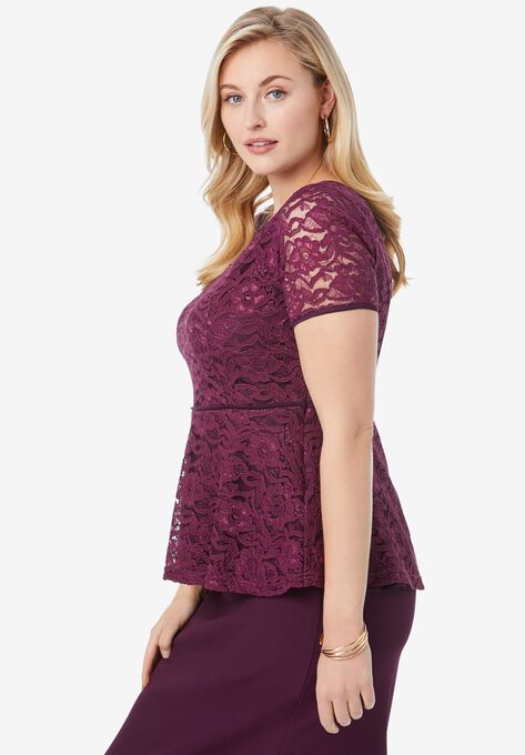 Peplum Lace Top | Fullbeauty Outlet