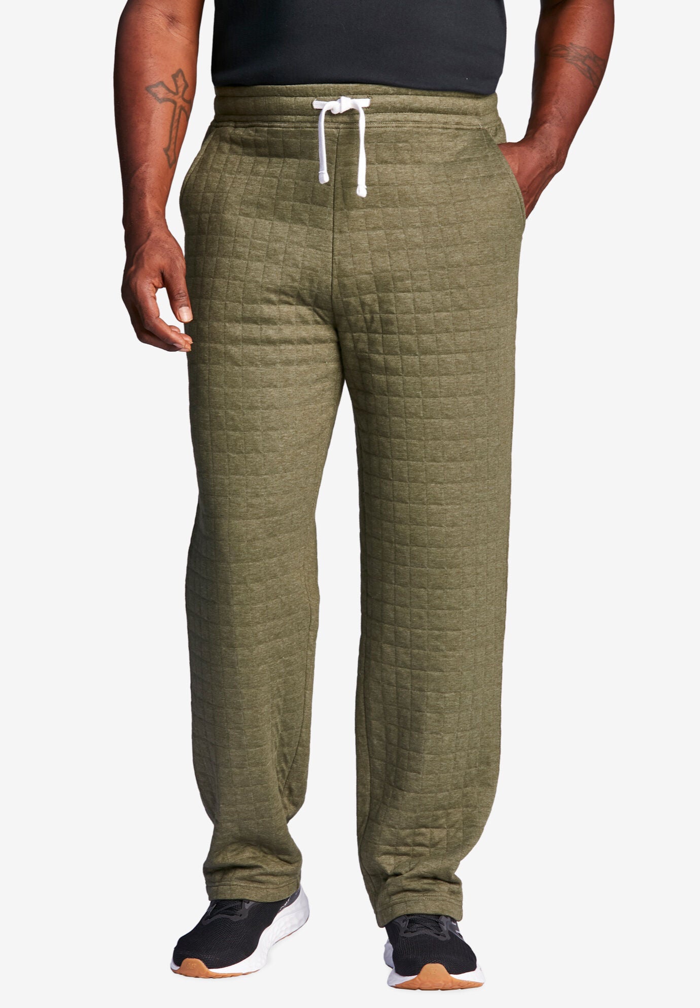 Quilted open bottom sweatpant | Fullbeauty Outlet