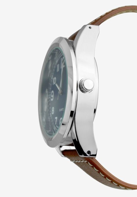 Easy-Read Watch with Faux Leather Band | Fullbeauty Outlet