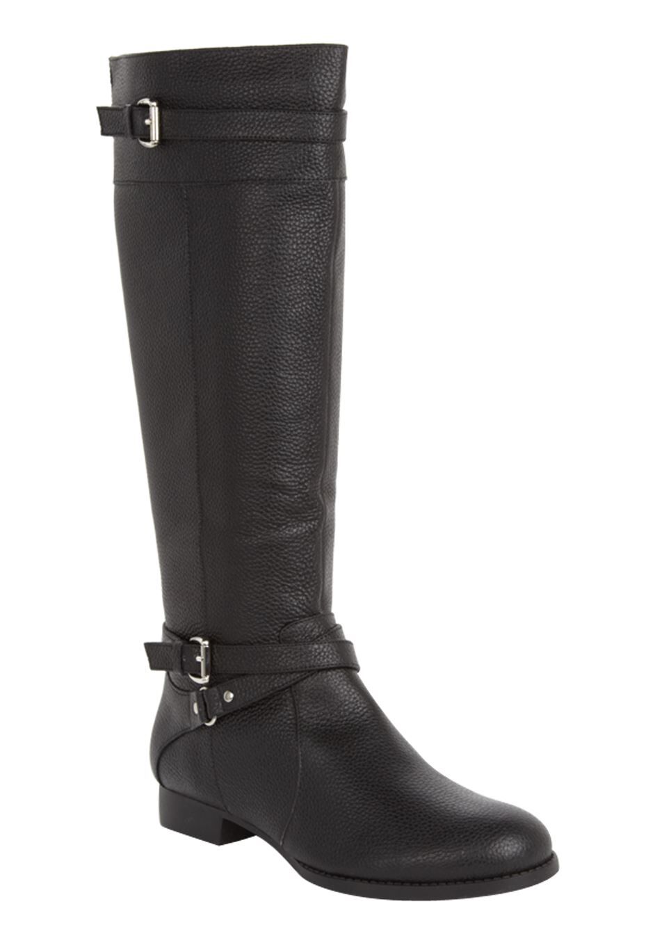 The Janis Tall Wide Calf Leather Boot By Comfortview | Fullbeauty Outlet