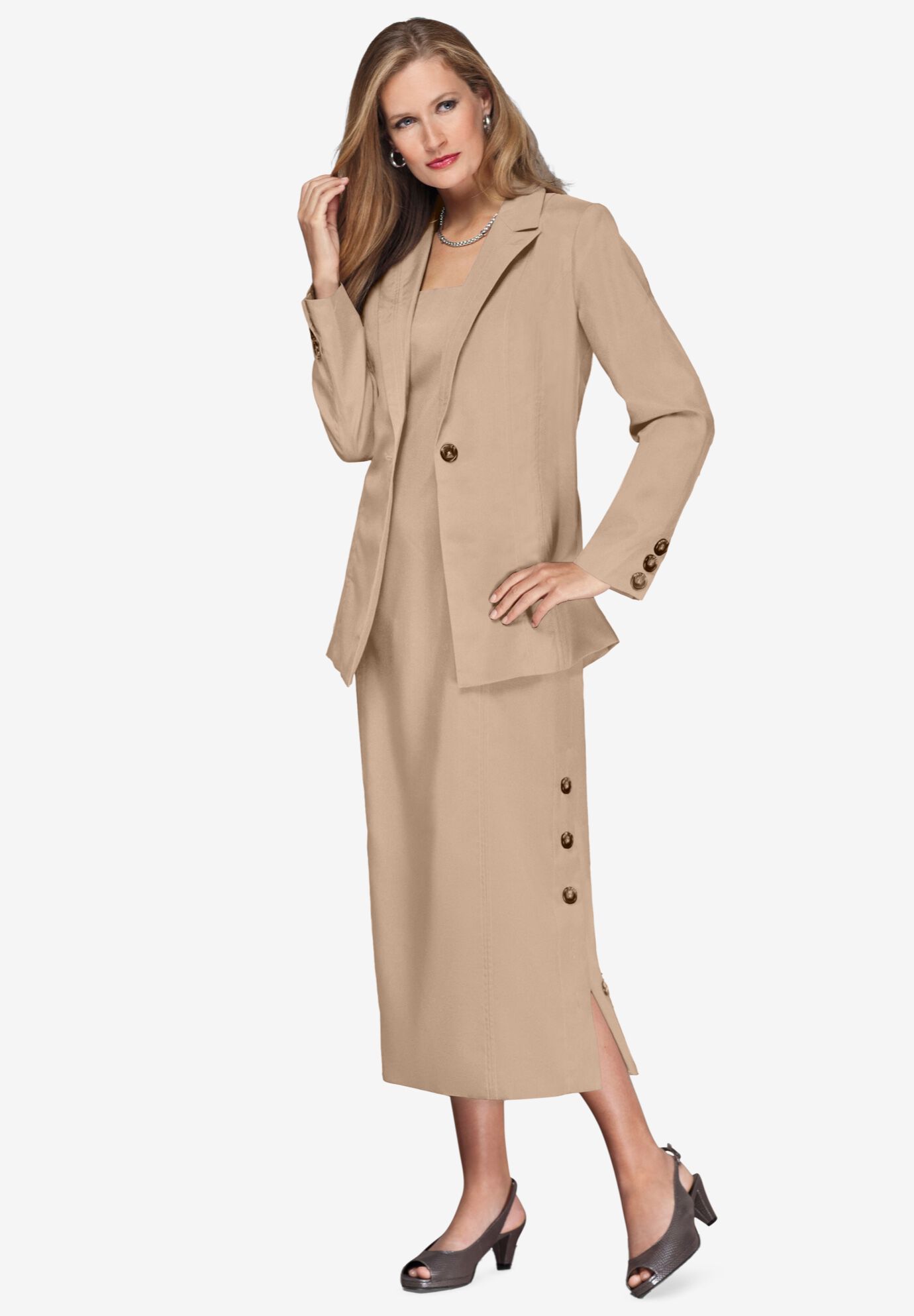 Side Button Jacket Dress | Fullbeauty Outlet