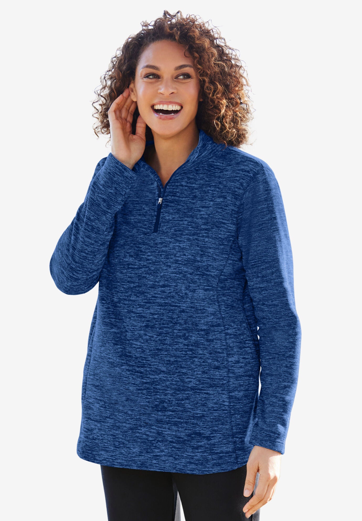 Microfleece Quarter-Zip Pullover | Fullbeauty Outlet