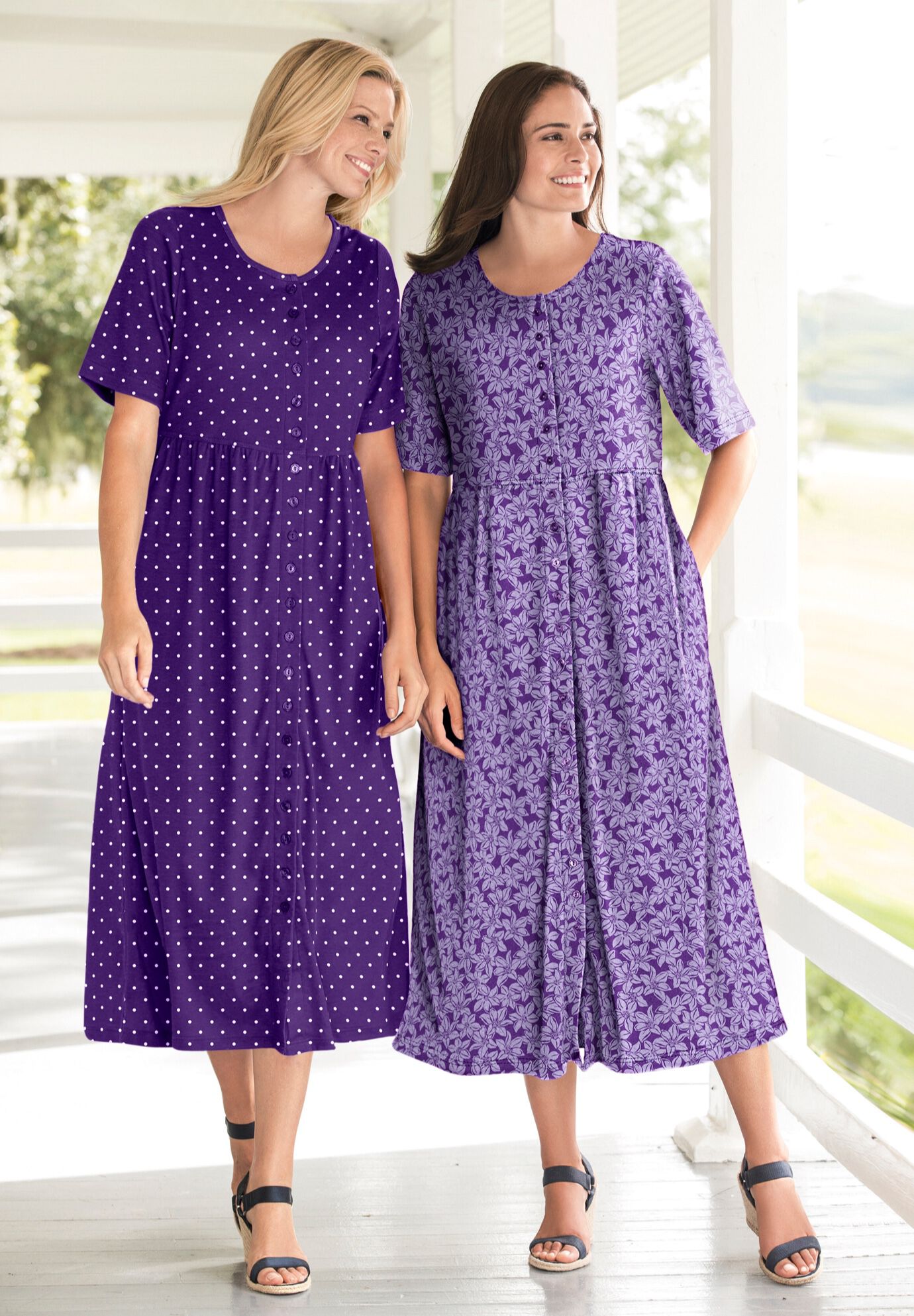 Button-Front Essential Dress | Fullbeauty Outlet