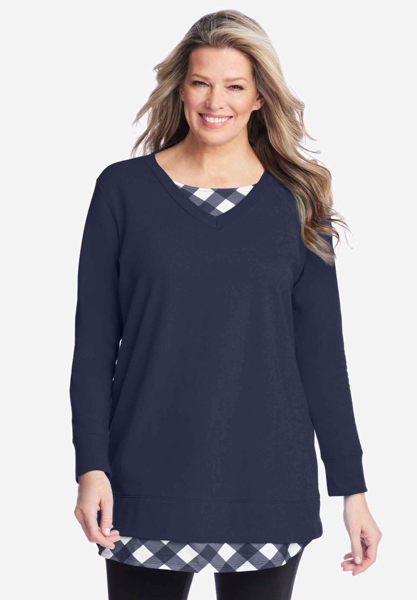 Layered Look Sweatshirt | Fullbeauty Outlet