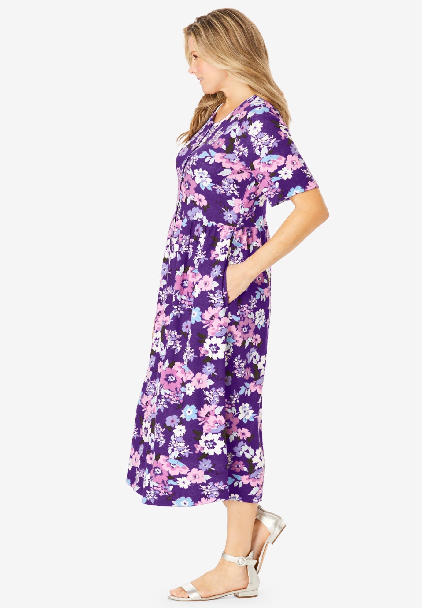 Button-Front Essential Dress | Fullbeauty Outlet