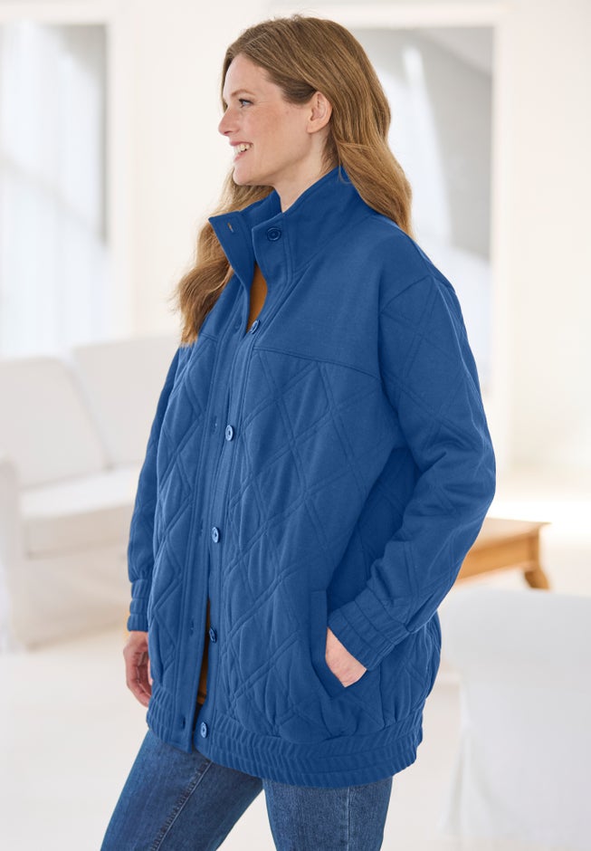 Quilted Easy Fleece Jacket | Fullbeauty Outlet