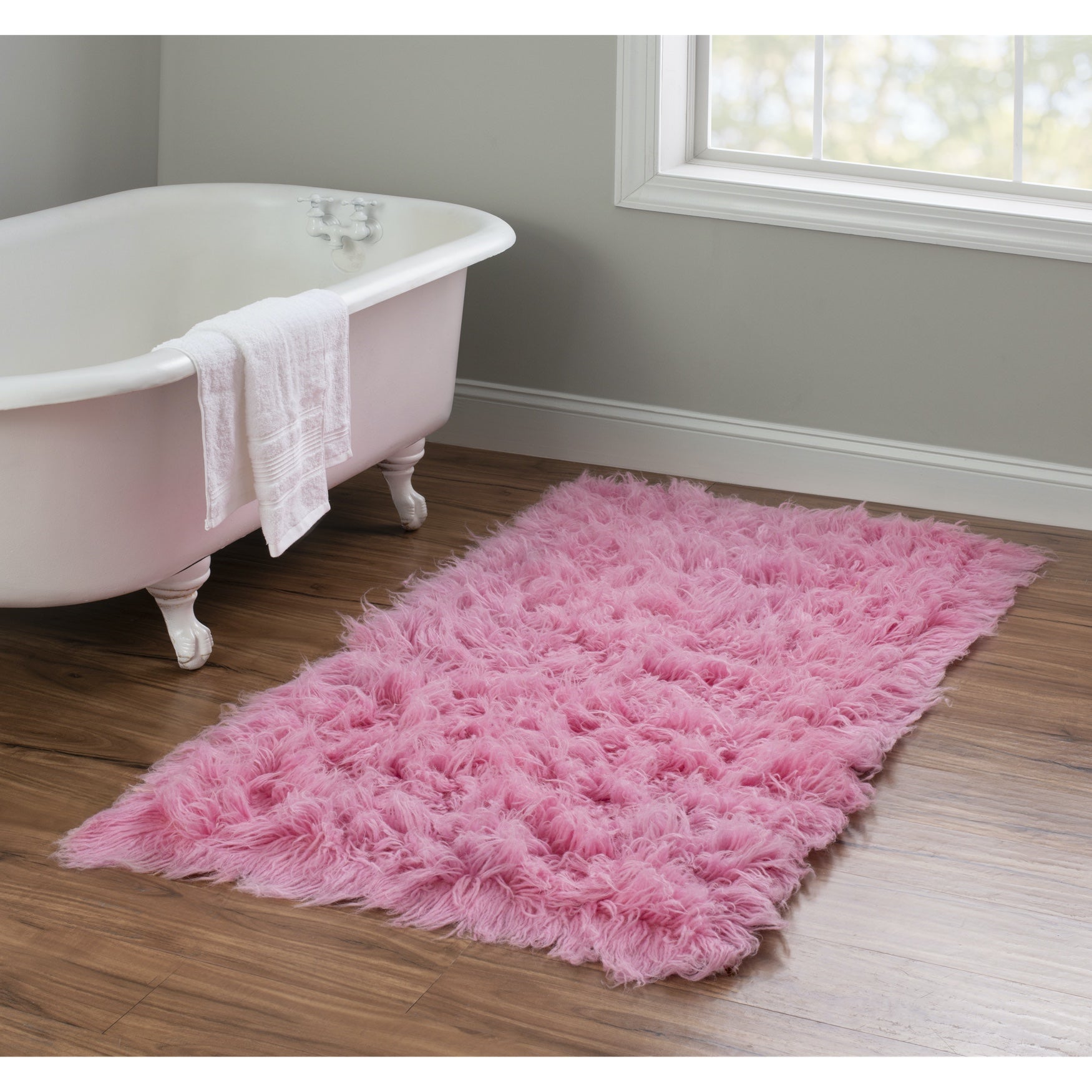 Flokati Pastel Pink Rug | Fullbeauty Outlet