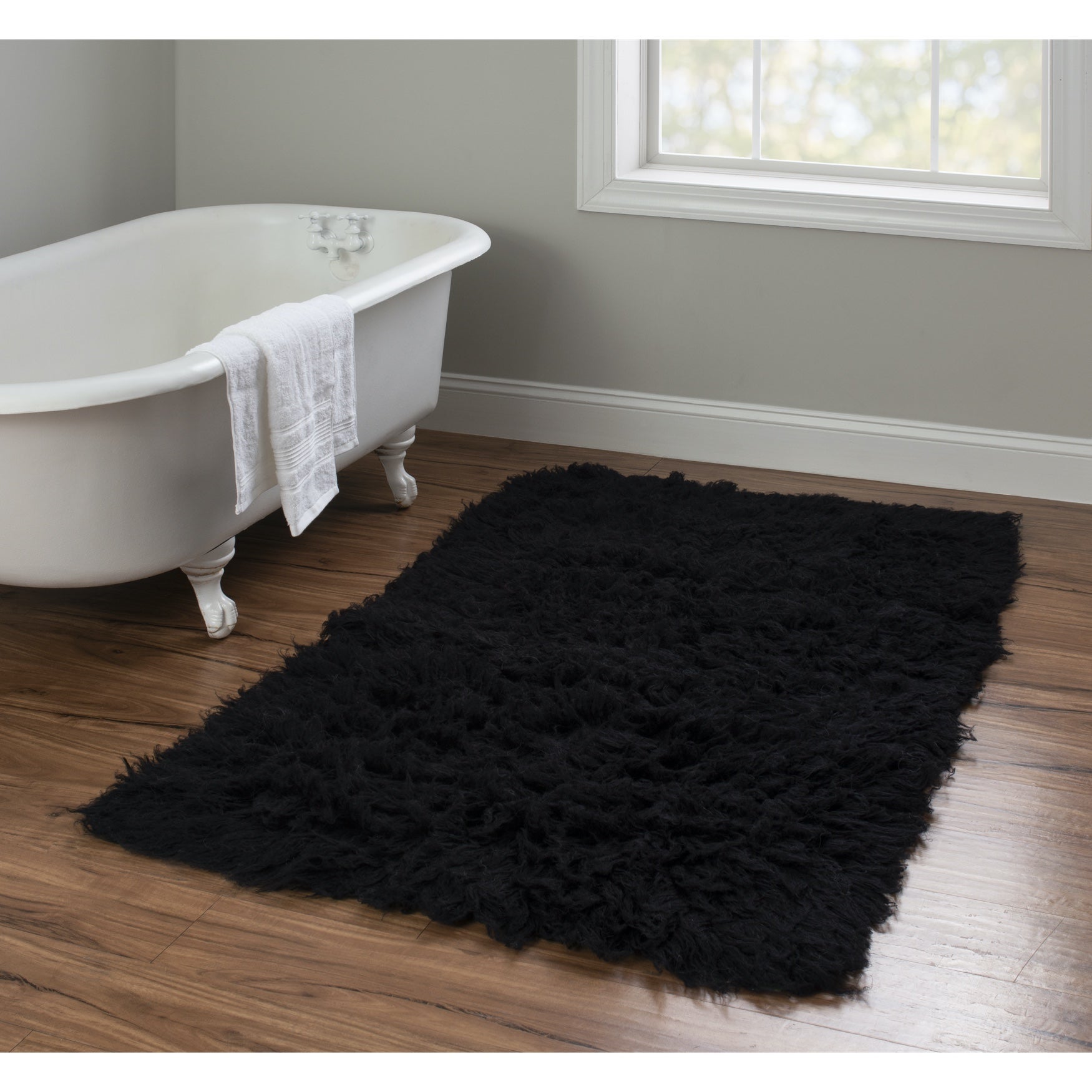 Flokati Black Rug | Fullbeauty Outlet