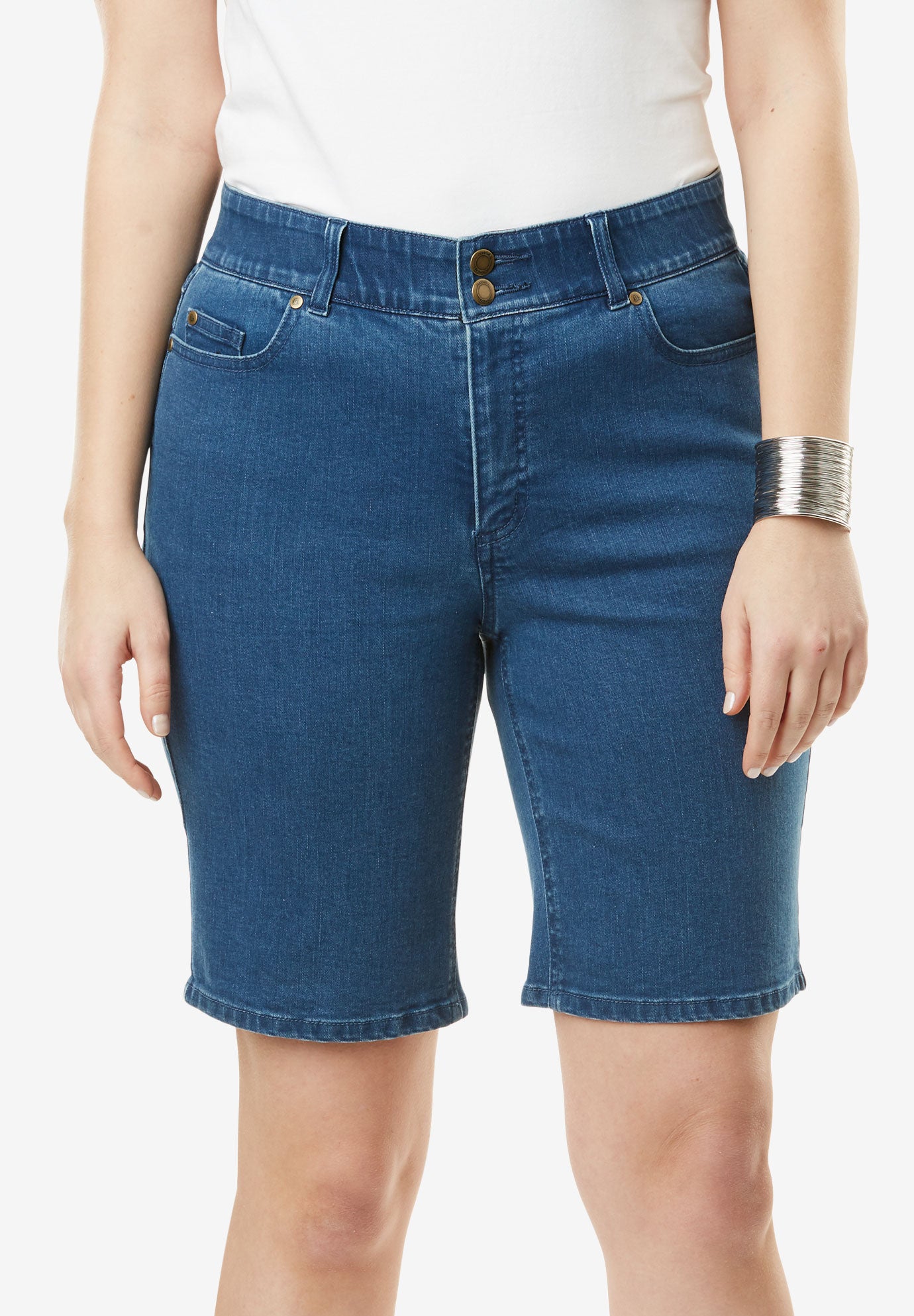 Tummy Control Denim Shorts Plus Size Capris And Shorts Full Beauty