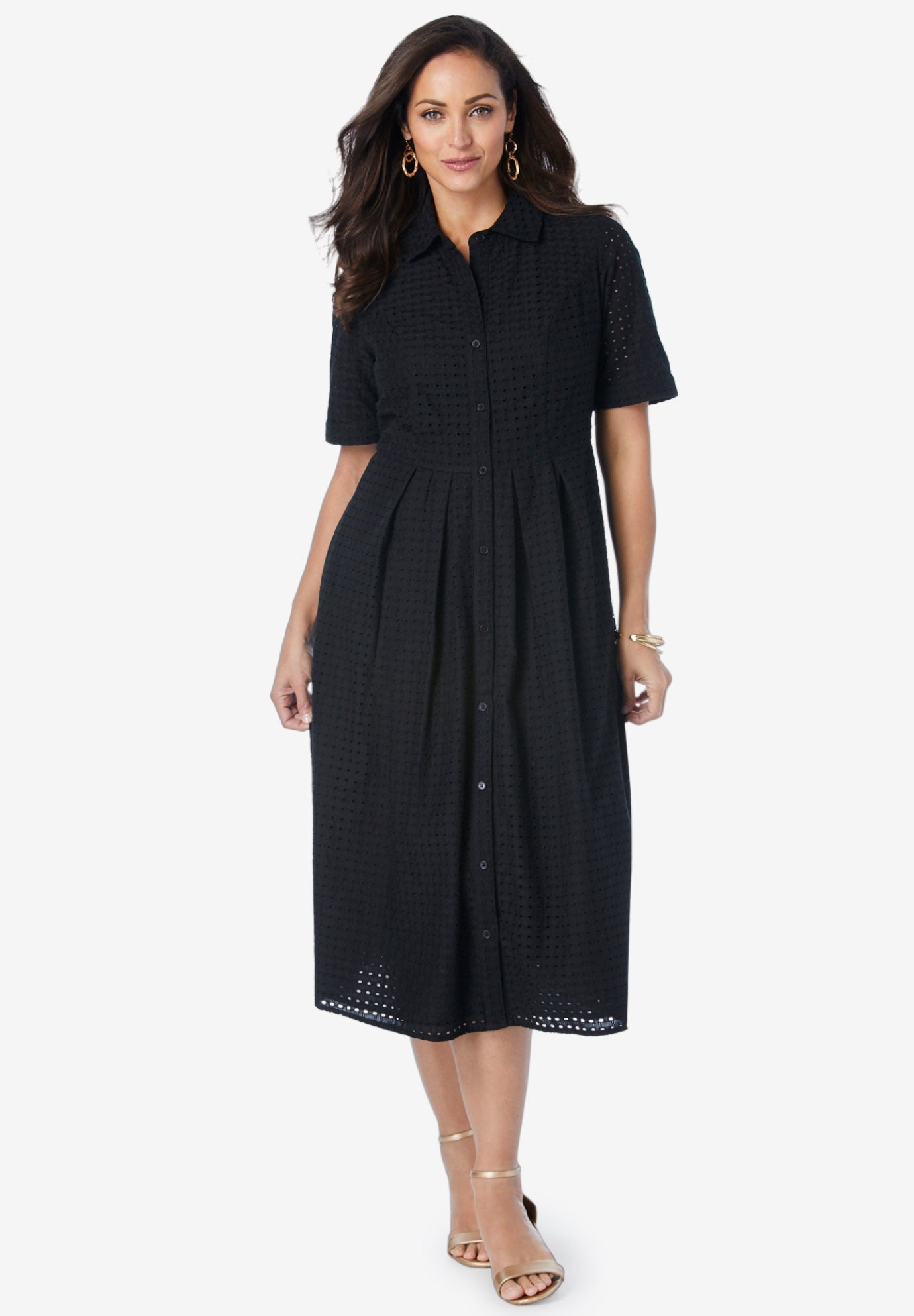 Eyelet Shirt Dress | Fullbeauty Outlet