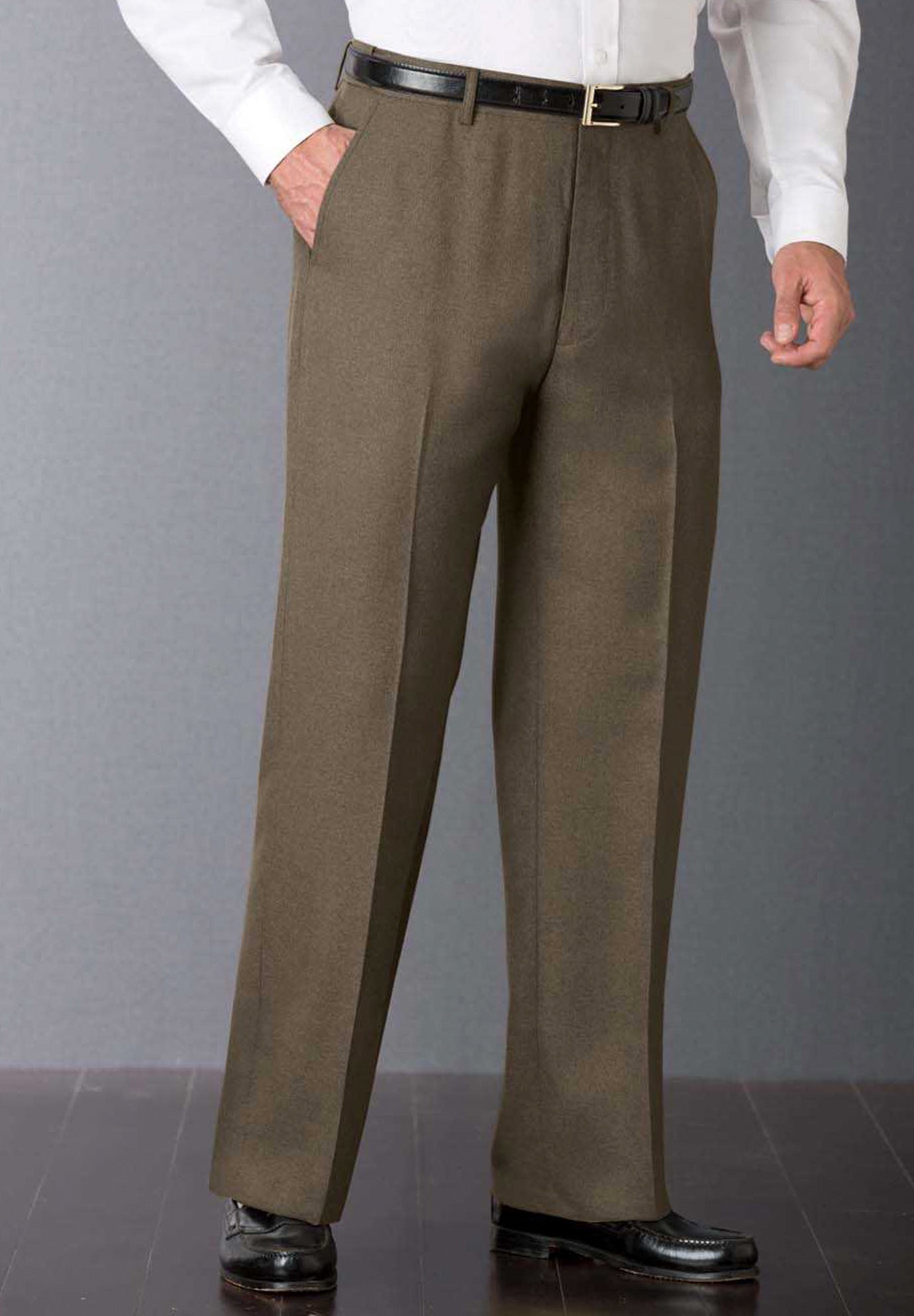 Easy-Care Plain Front Expandable Dress Pants by KS Signature | Big and ...