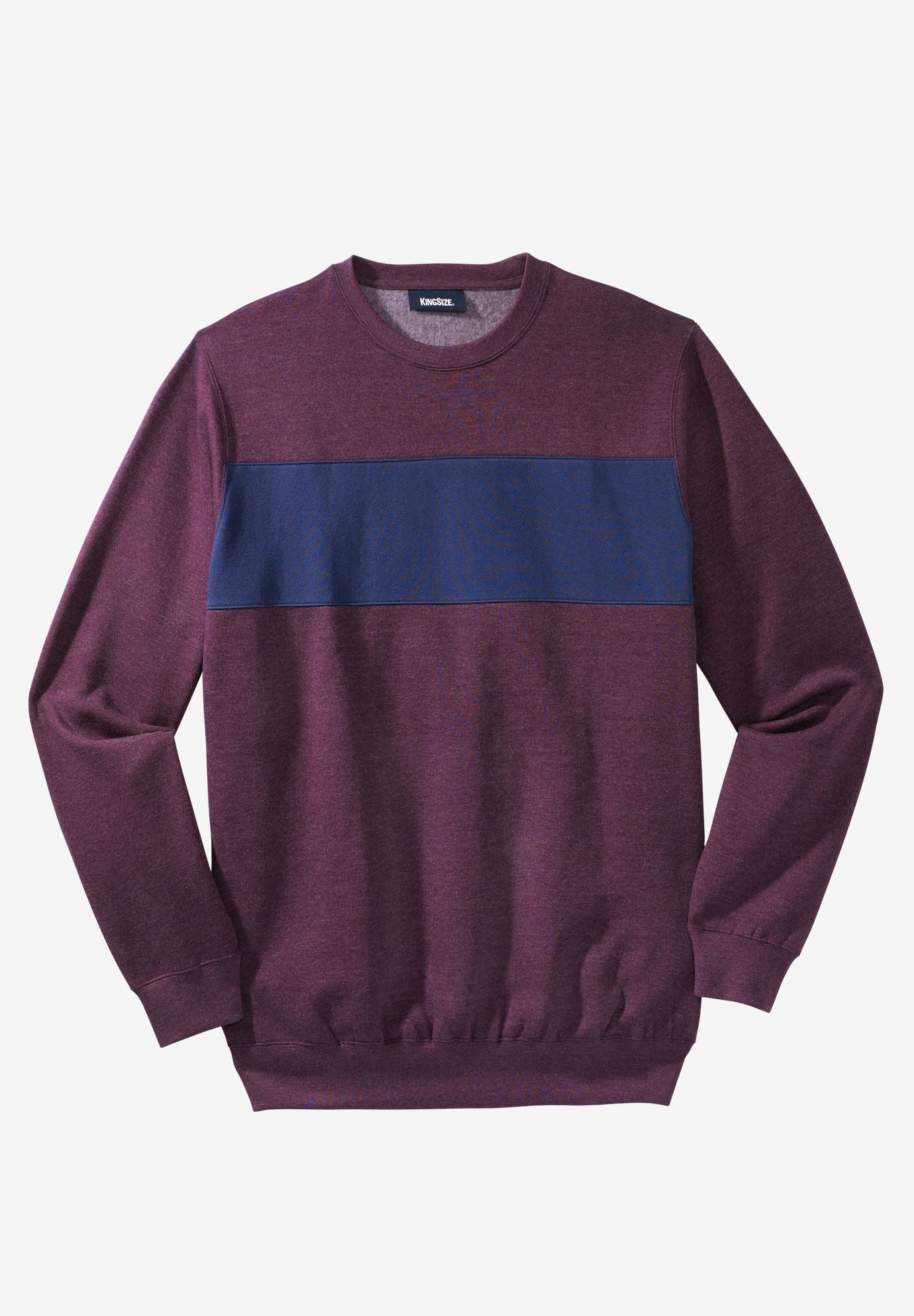 Colorblock Stripe Fleece Sweatshirt| Big and Tall Activewear | Full Beauty