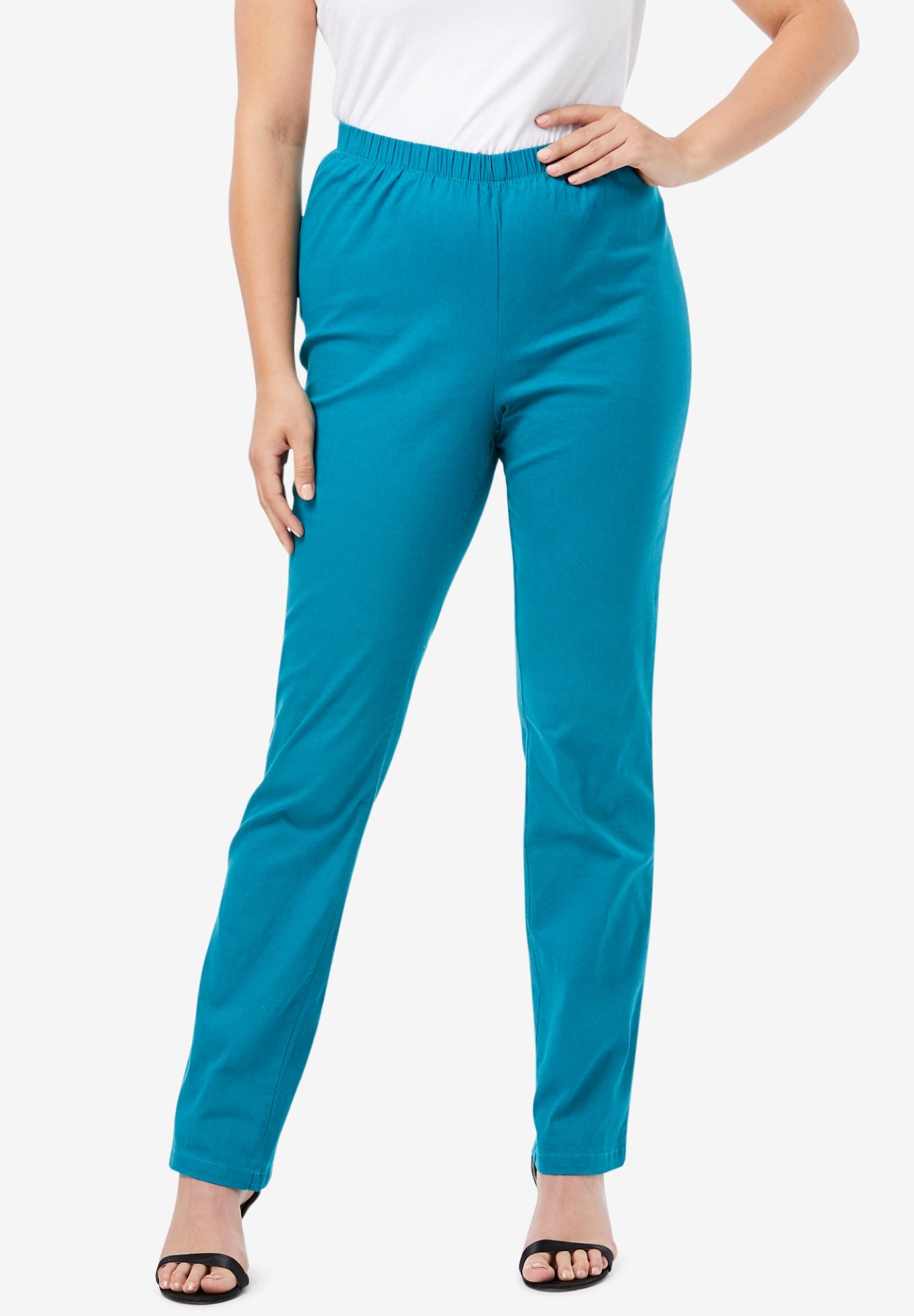 Straight Leg Pull On Stretch Jean By Denim 24 7® Fullbeauty Outlet