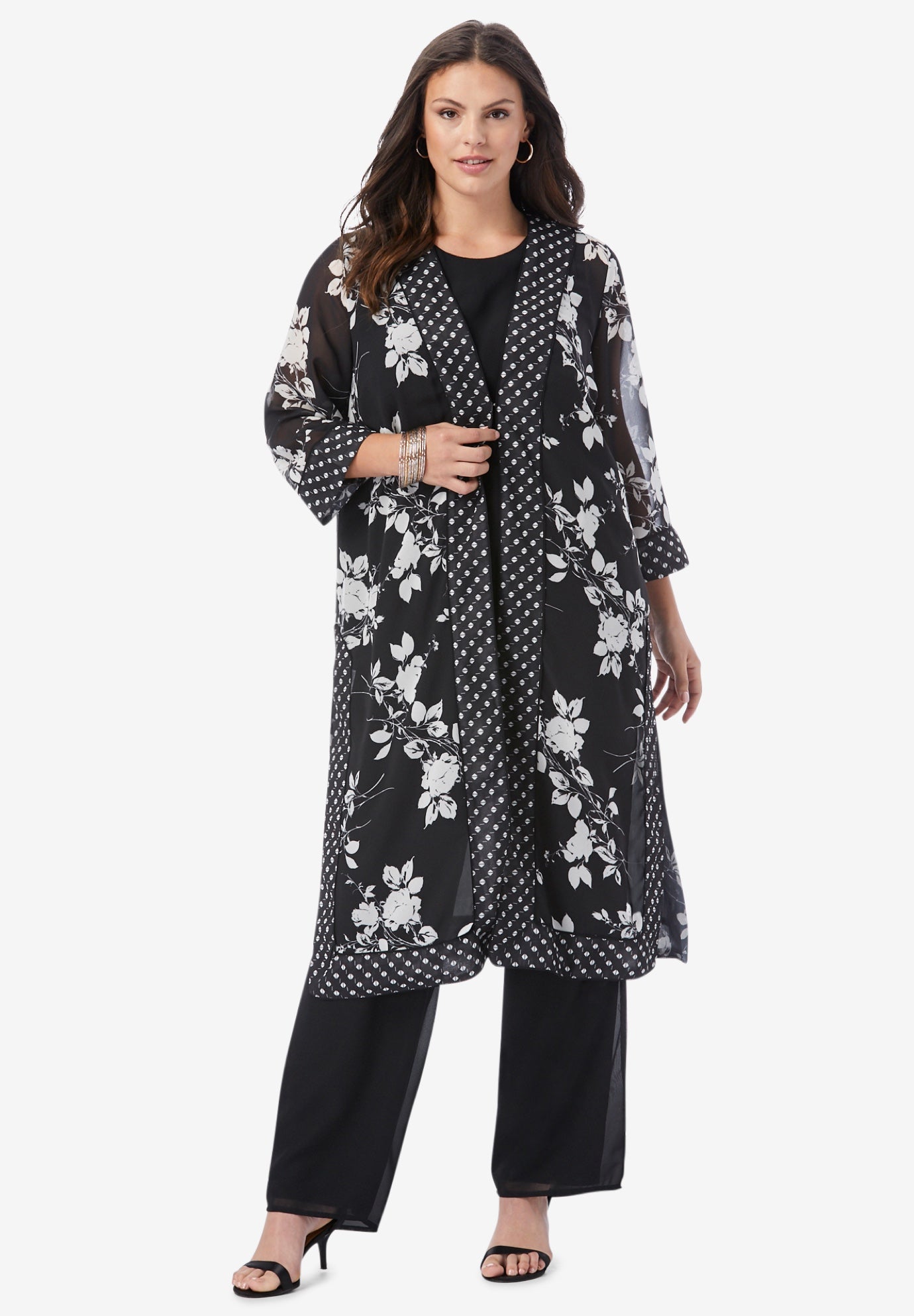 Three Piece Duster And Pant Set Fullbeauty Outlet