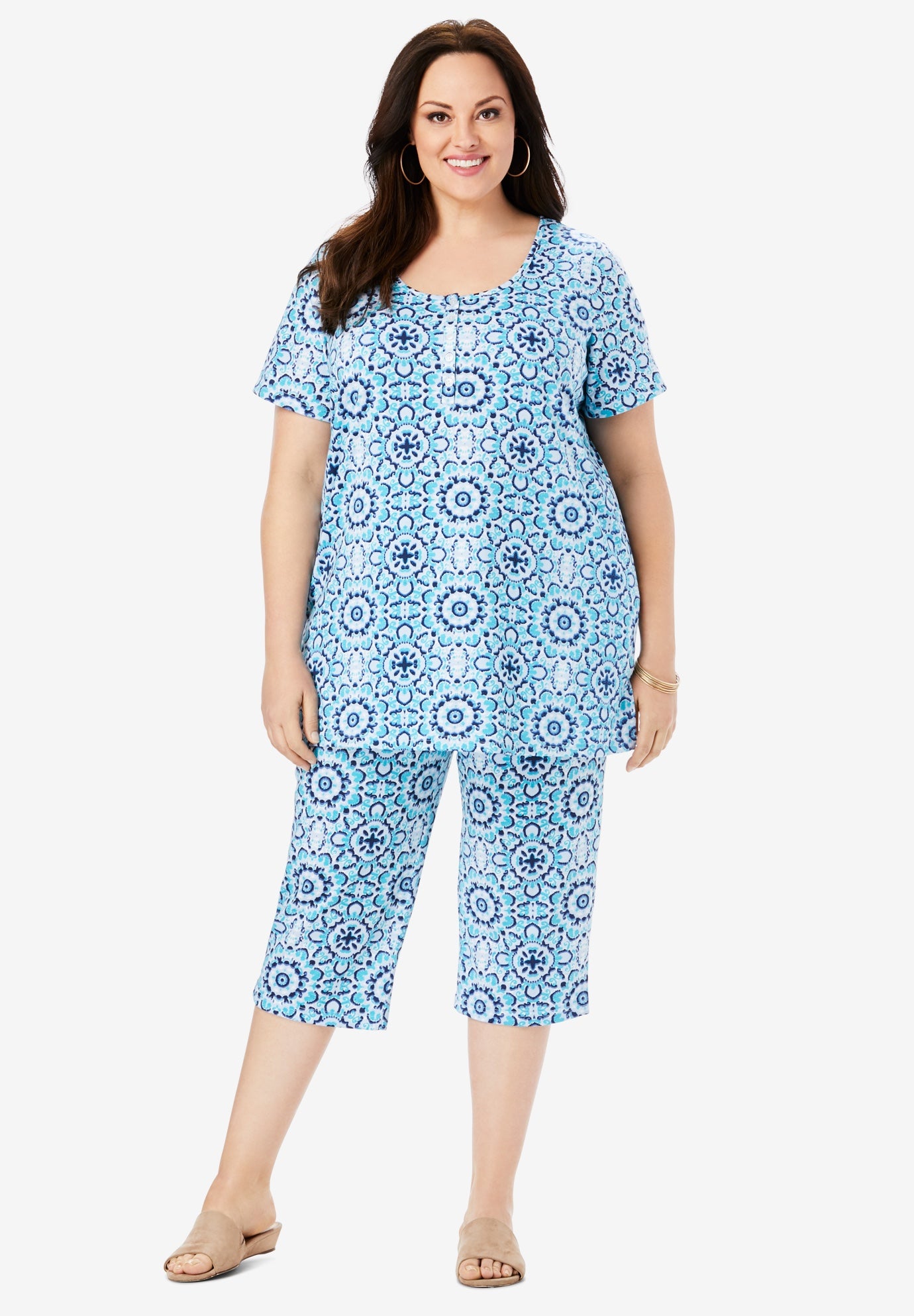Soft Knit Capri Set Plus Size Capris Fullbeauty