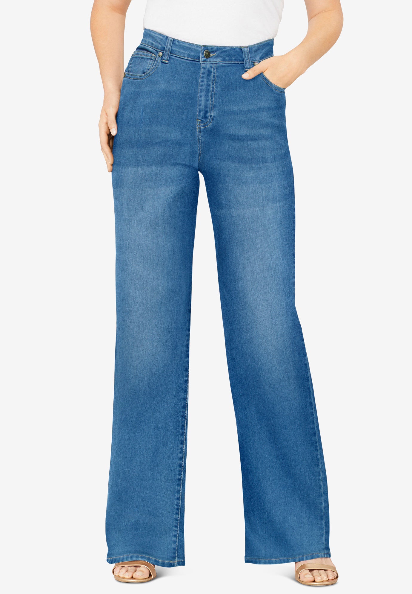 Wide Leg Jean By Denim 24 7 Plus Size Jeans Full Beauty Wide Leg Jean By Denim 24 7 Plus Size Jeans Full Beauty