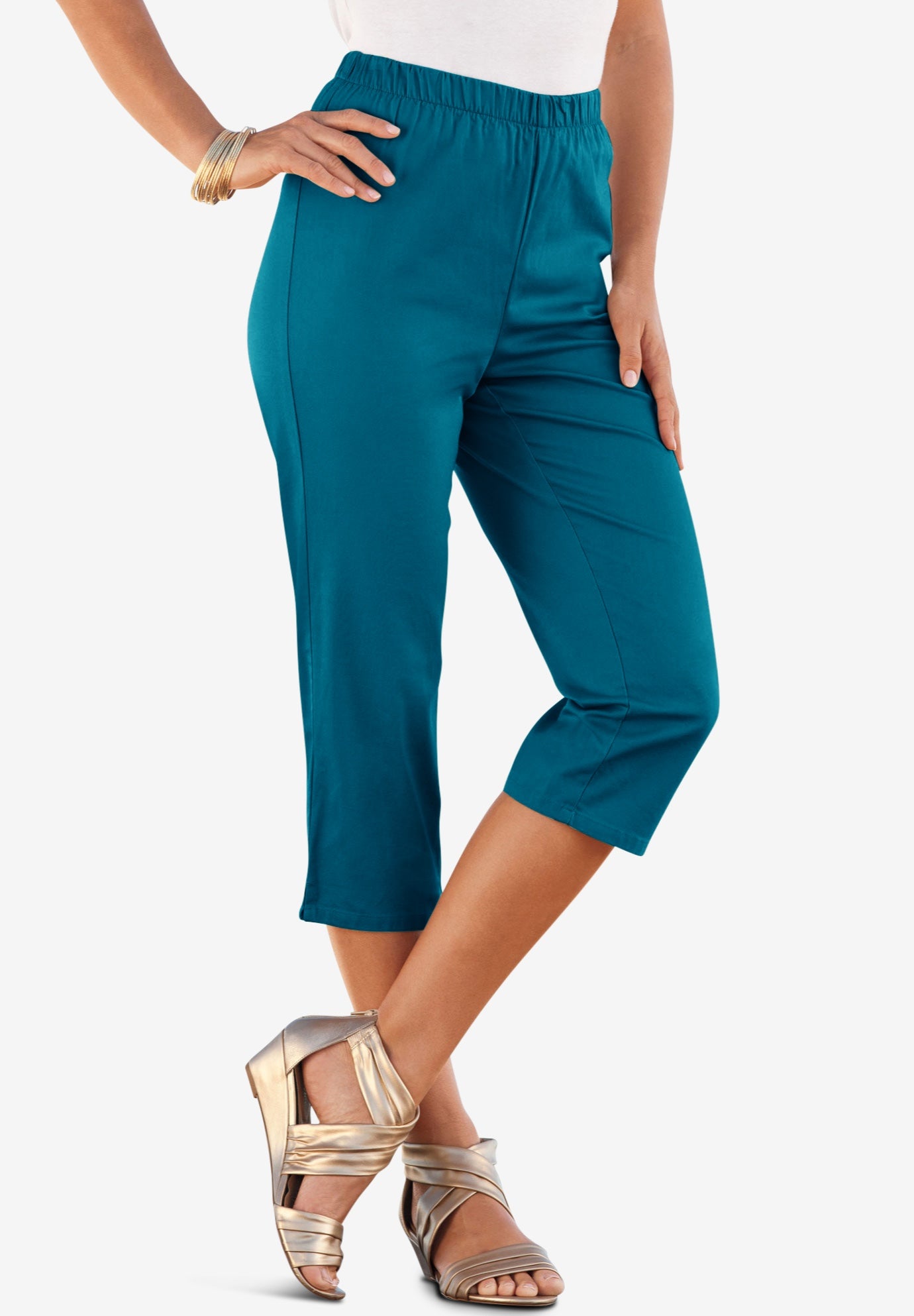 Pull On Stretch Capri Jean Fullbeauty Outlet
