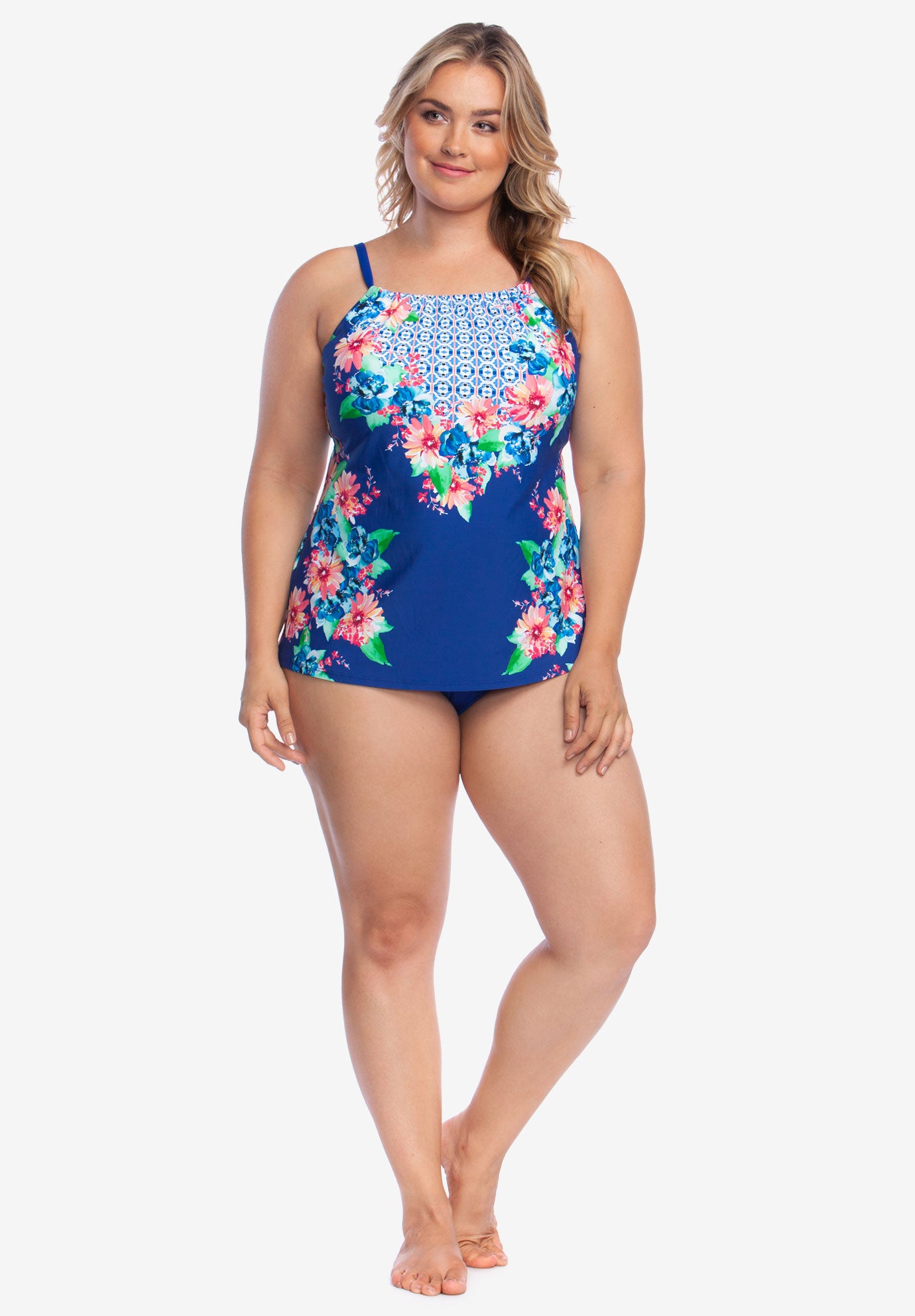 High Neck Tankini Top By 24thandocean Plus Size Tankinis And Bikinis