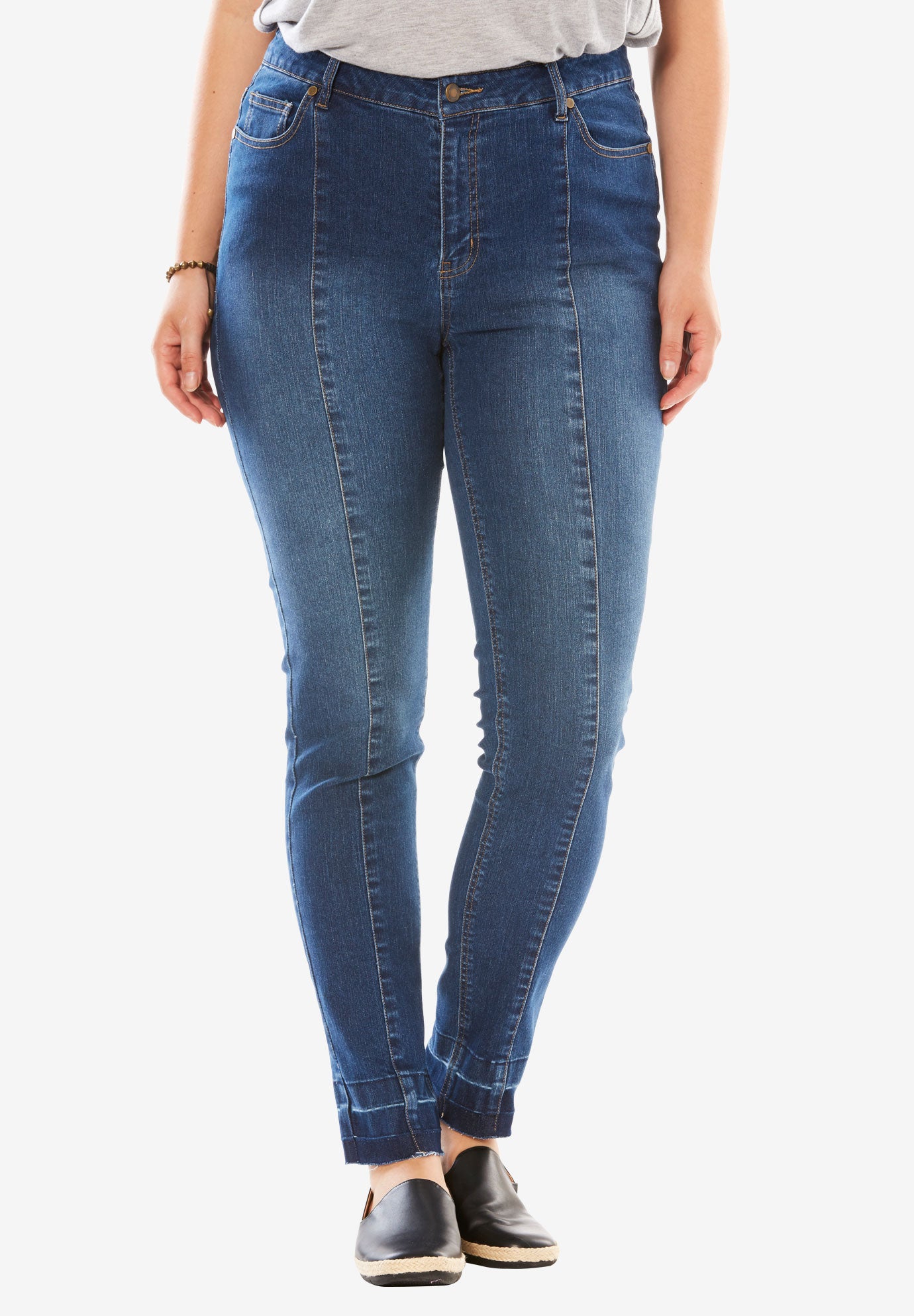 Stretch Front Seam Skinny Jean Plus Size Denim Full Beauty
