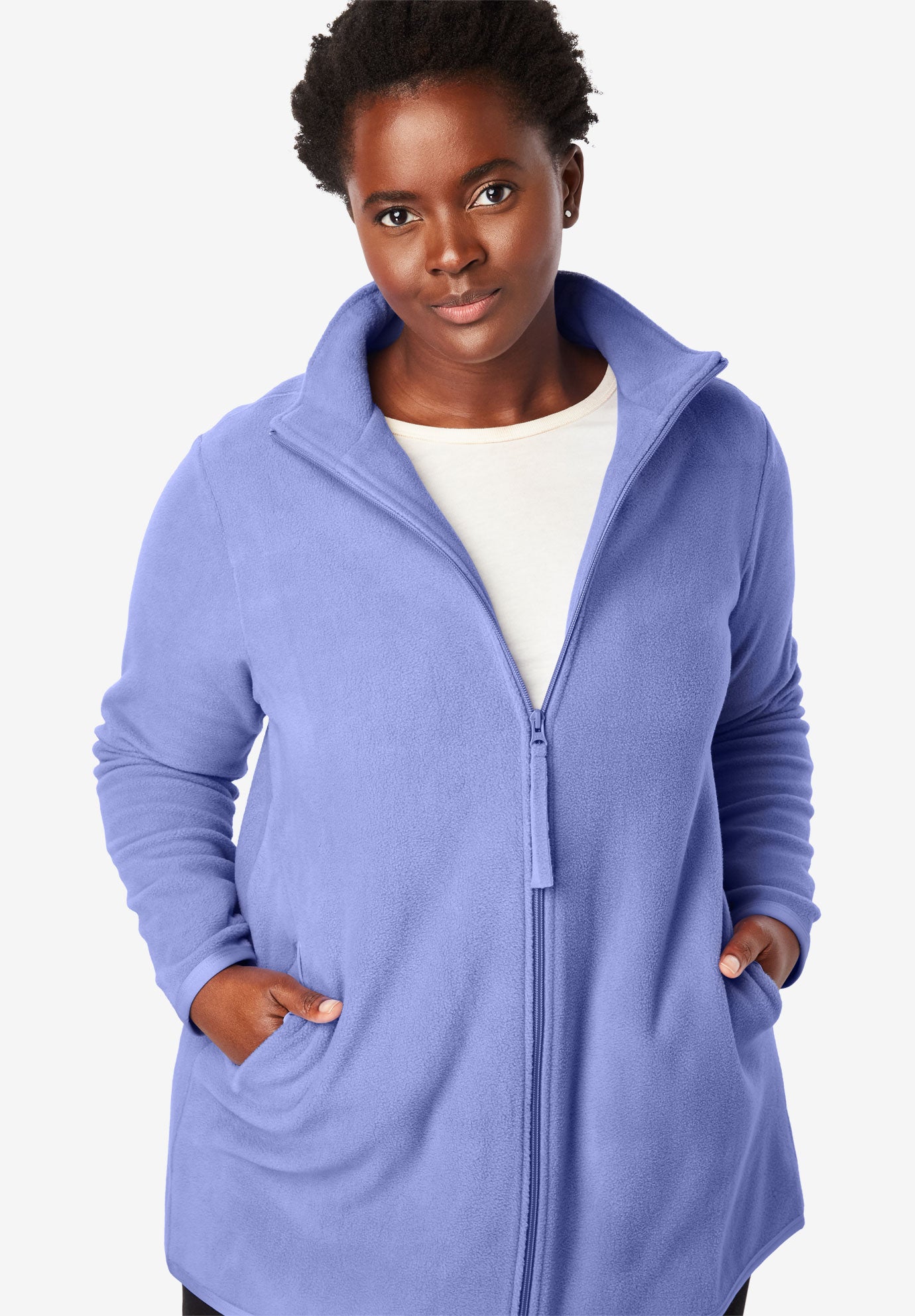 Zip-Front Microfleece Jacket | Plus Size Jackets & Blazers | Full Beauty