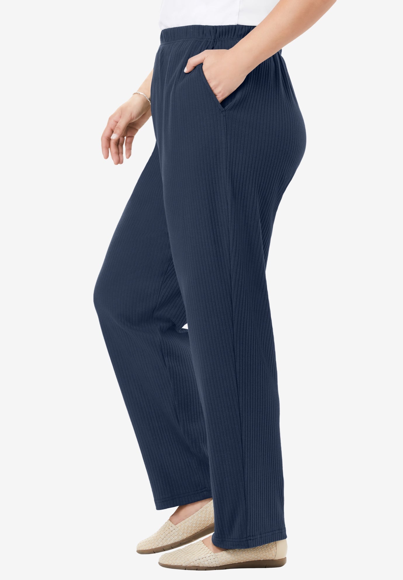 7-Day Knit Ribbed Straight Leg Pant | Fullbeauty Outlet