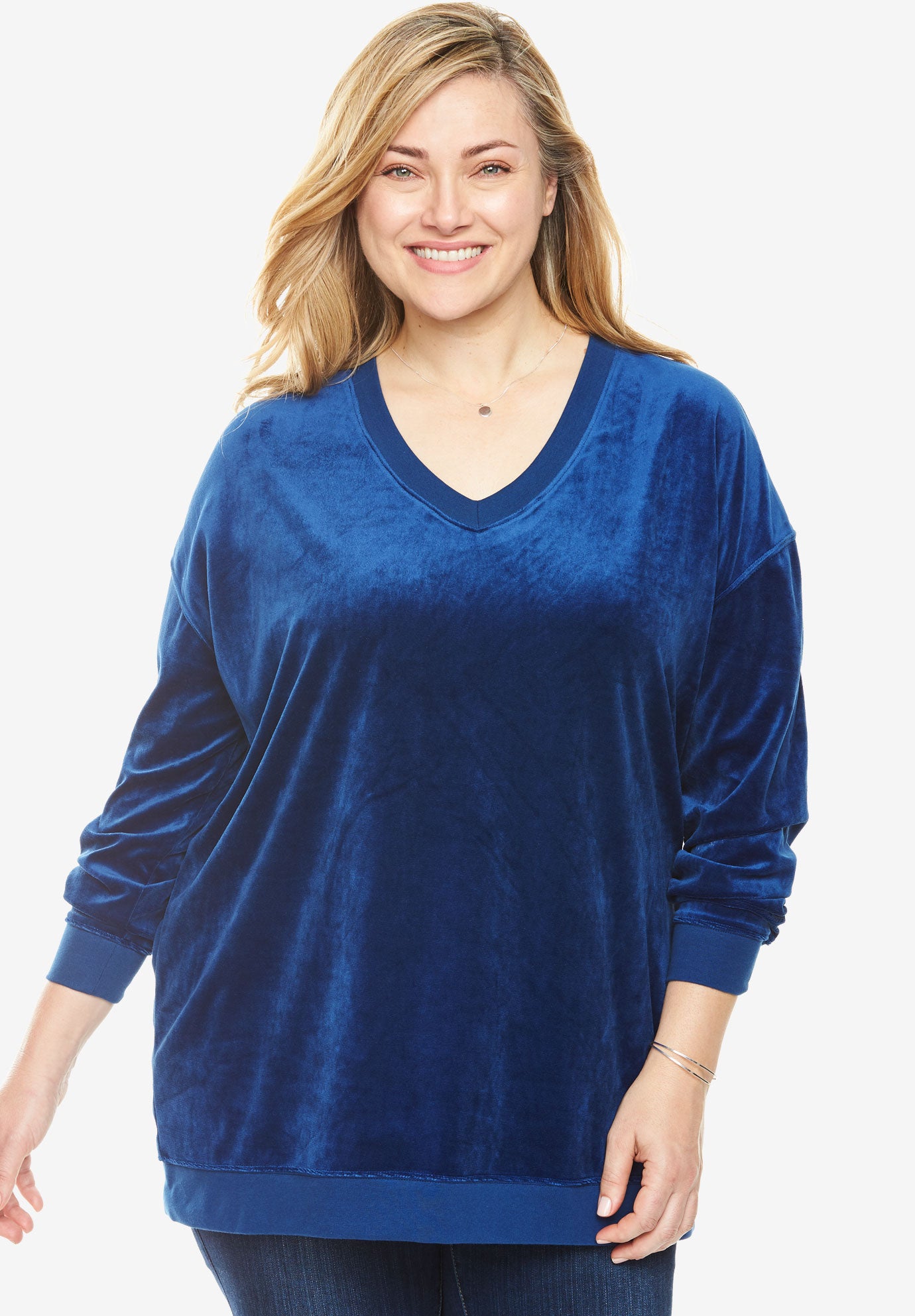 Velour V Neck Sweatshirt Fullbeauty Outlet